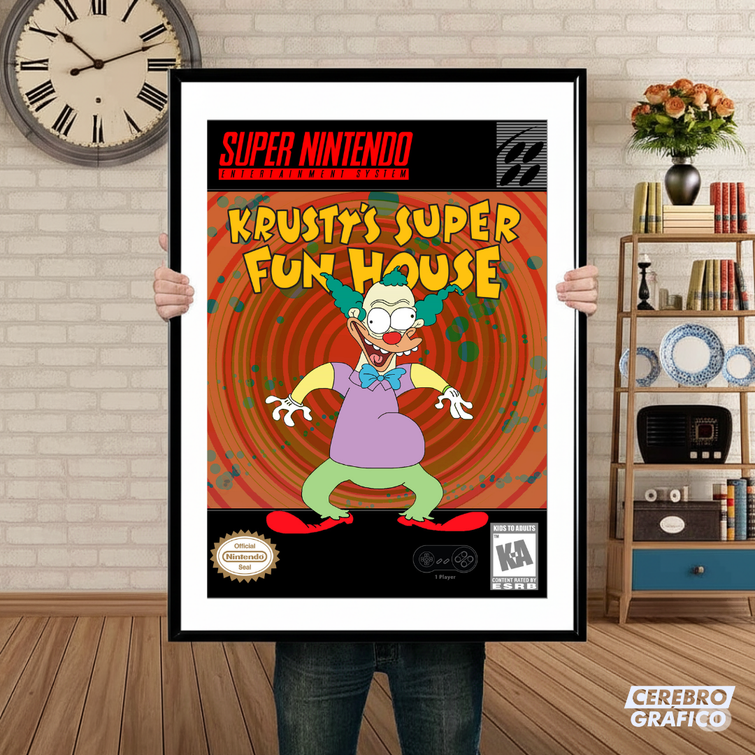 Cuadro SNES Krusty's Super Fun House – Cerebro Gráfico