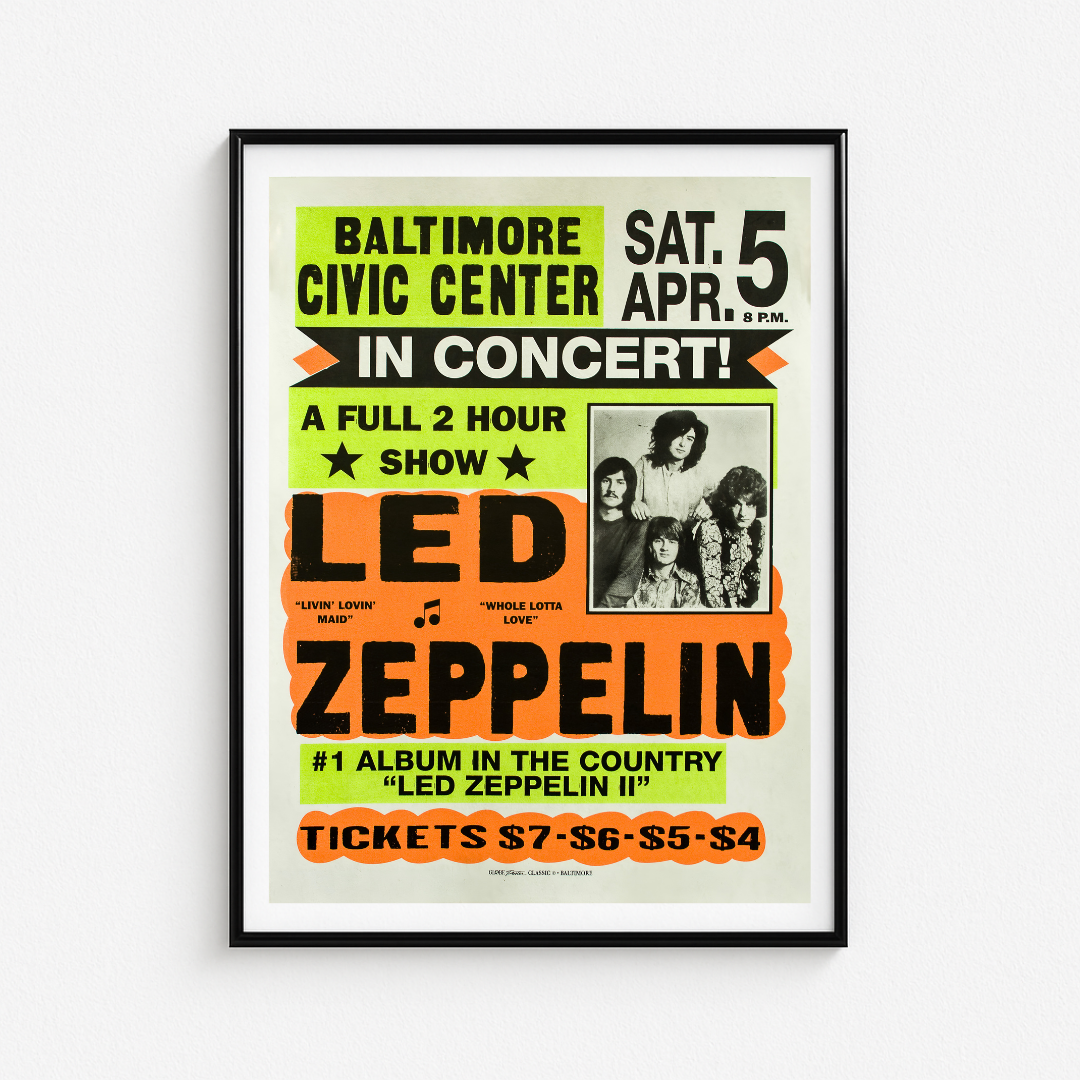 Cuadro Led Zeppelin Baltimore Civic Center – Cerebro Gráfico