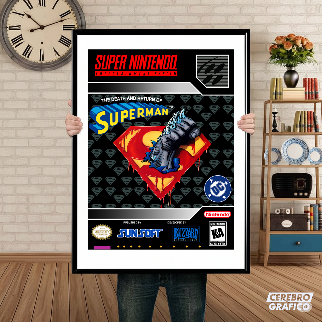 Cuadro SNES The Death and Return Superman – Cerebro Gráfico